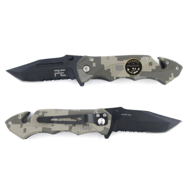 Marine Troops Survival Knife with Camo Sheath - Patrol