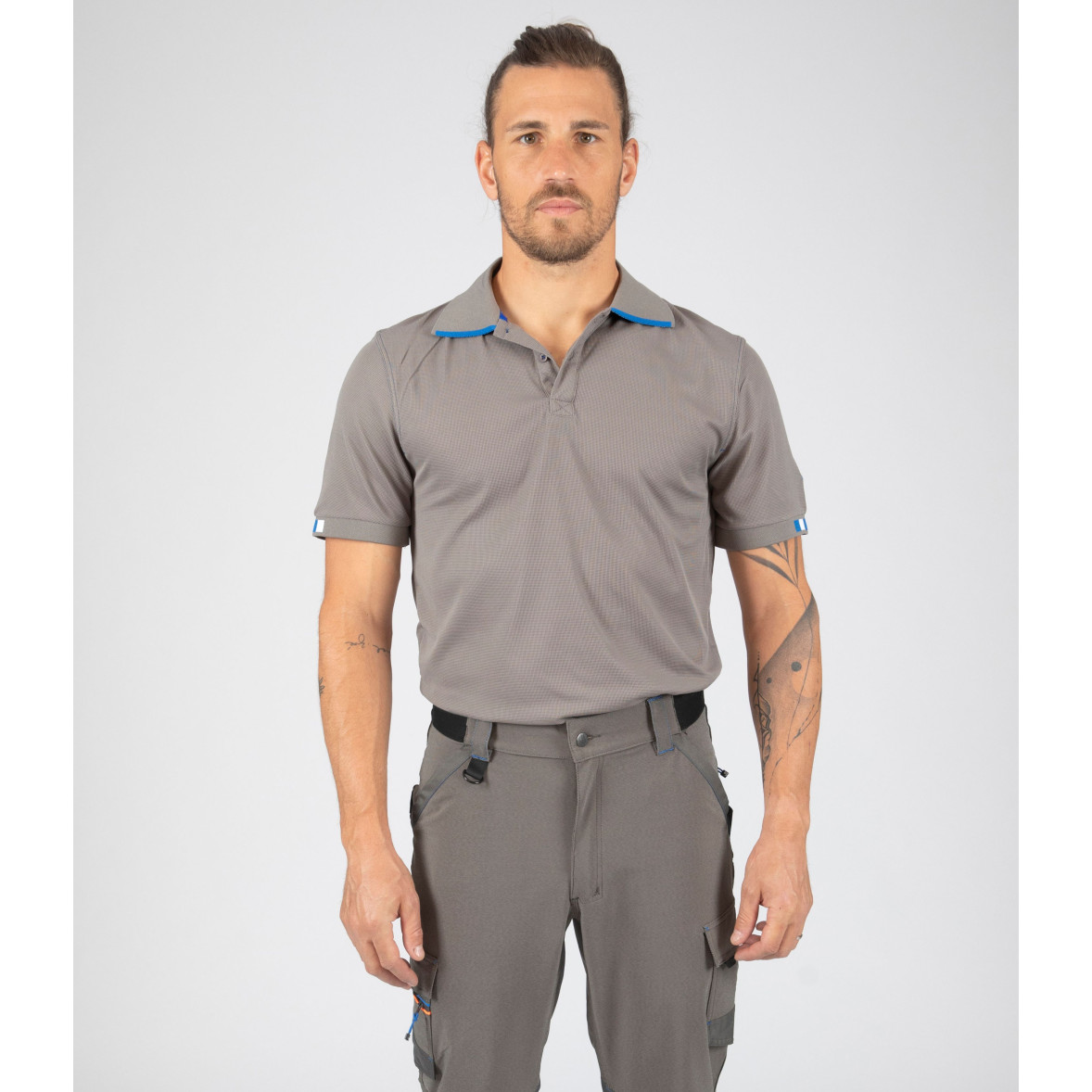 Polo da lavoro Beven grigio/blu - Nine Worths by North Ways