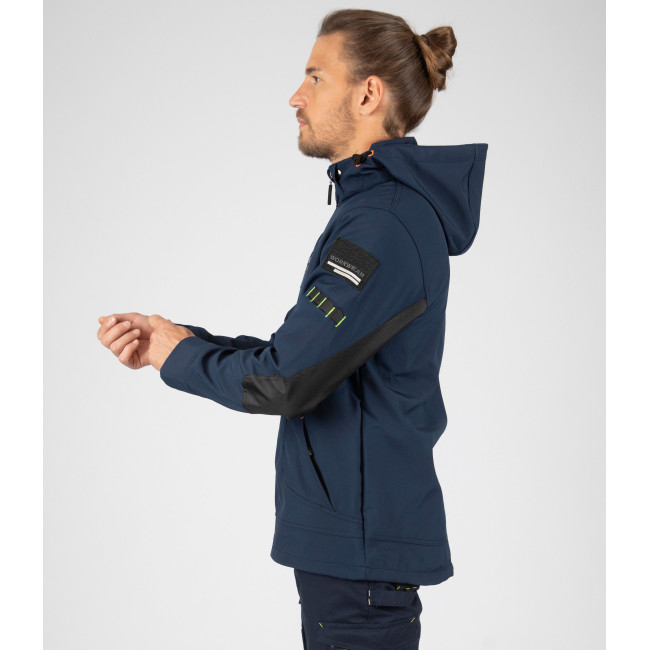 Chaqueta softshell Borel azul marino y naranja fluorescente - Nine ...