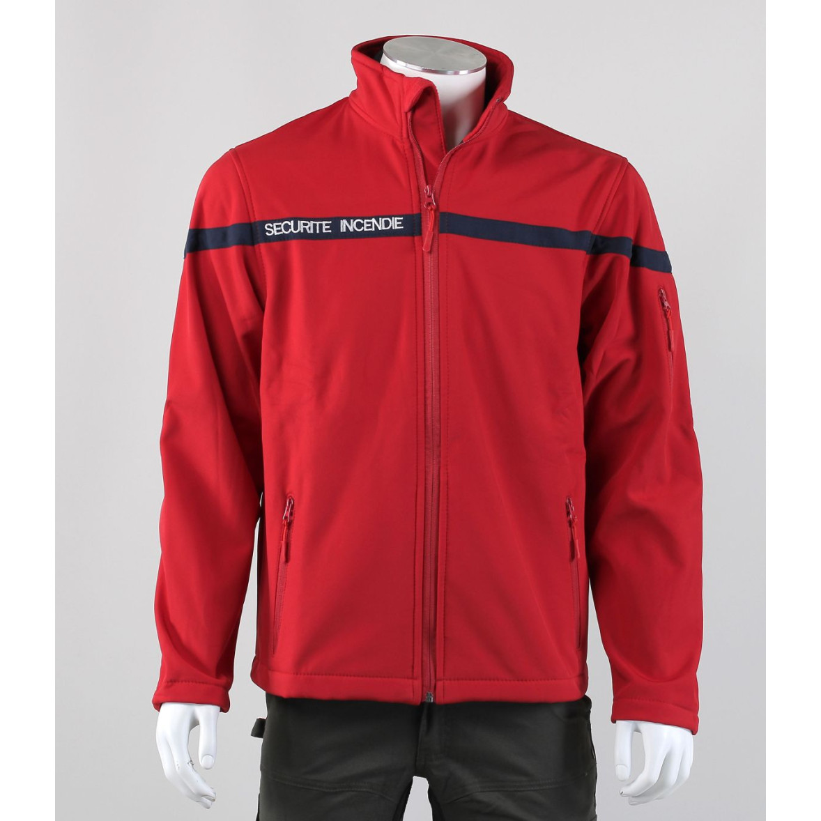 Softshell SSIAP vermelho com faixa azul marinho bordada Segurança ...