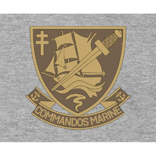 Heather gray T-shirt with Marine Commandos logo on the chest - Army Design
