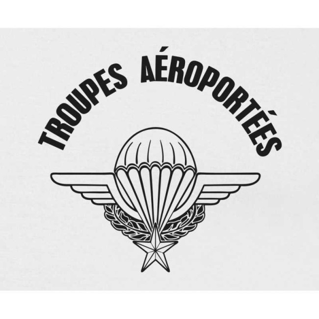 White T-shirt with Airborne Troops logo on the chest - Army Design