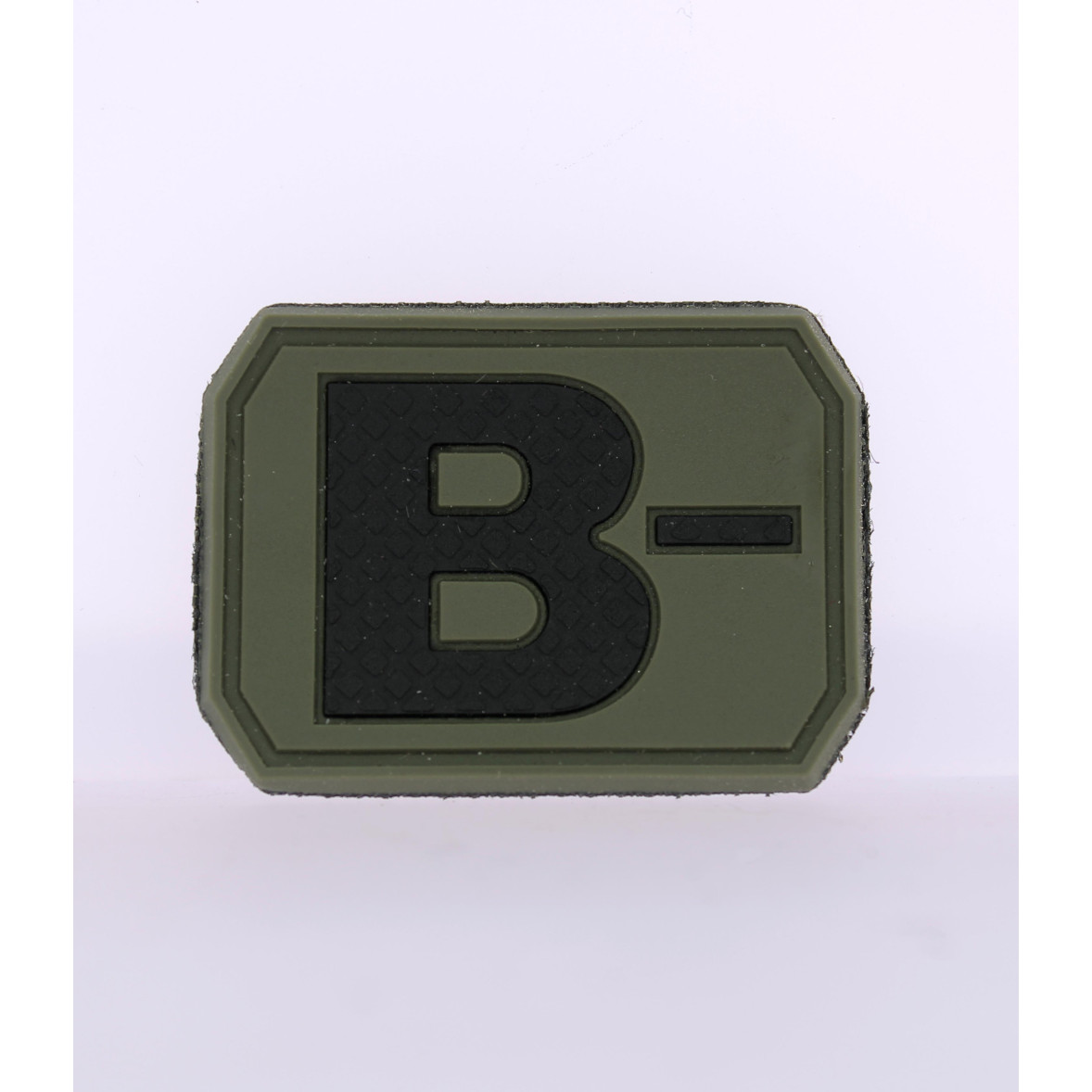 Olive green B- blood type patch by Kombat Tactical