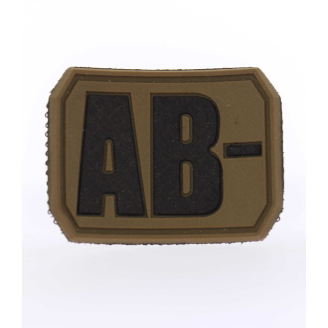 Patch 3D em plástico grupo sanguíneo AB- cor coyote - MILTEC