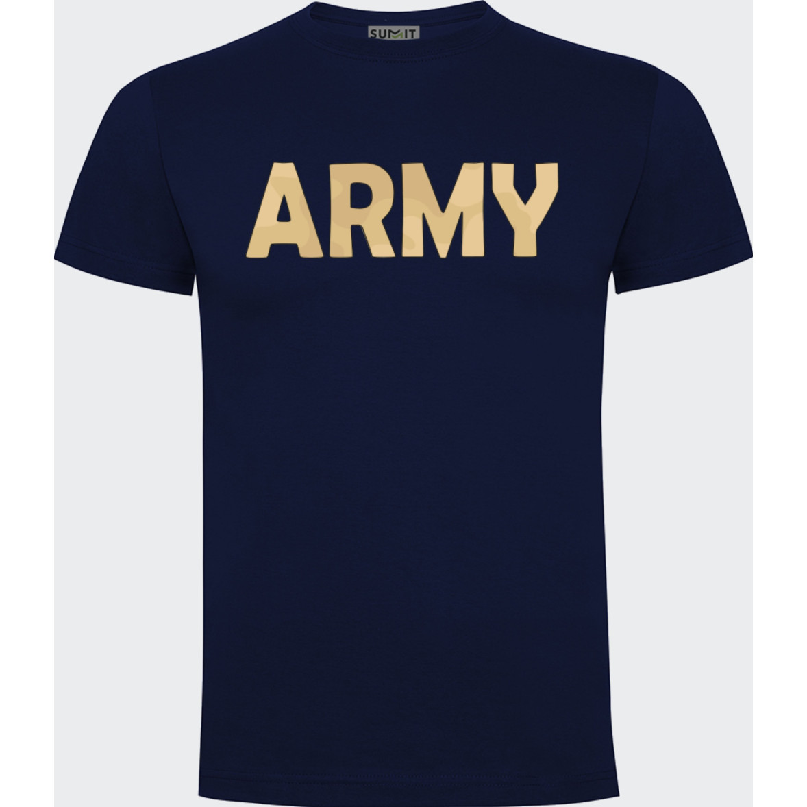 Navy T-shirt with Army Camo Sand logo - Army Design