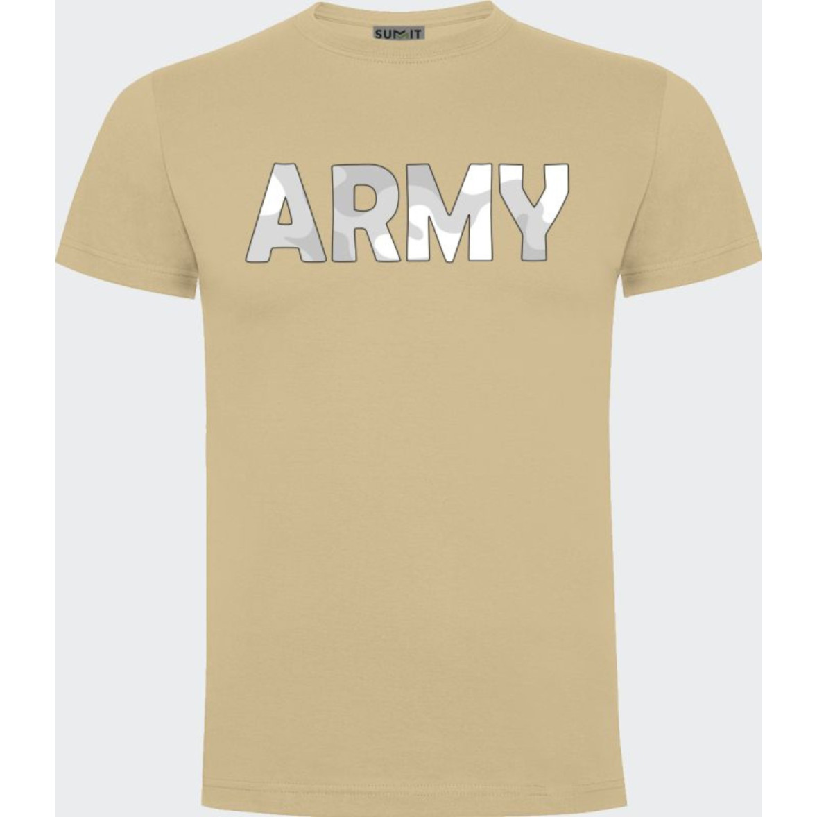 Camiseta color coyote con logo Army Camo blanco - Army Design