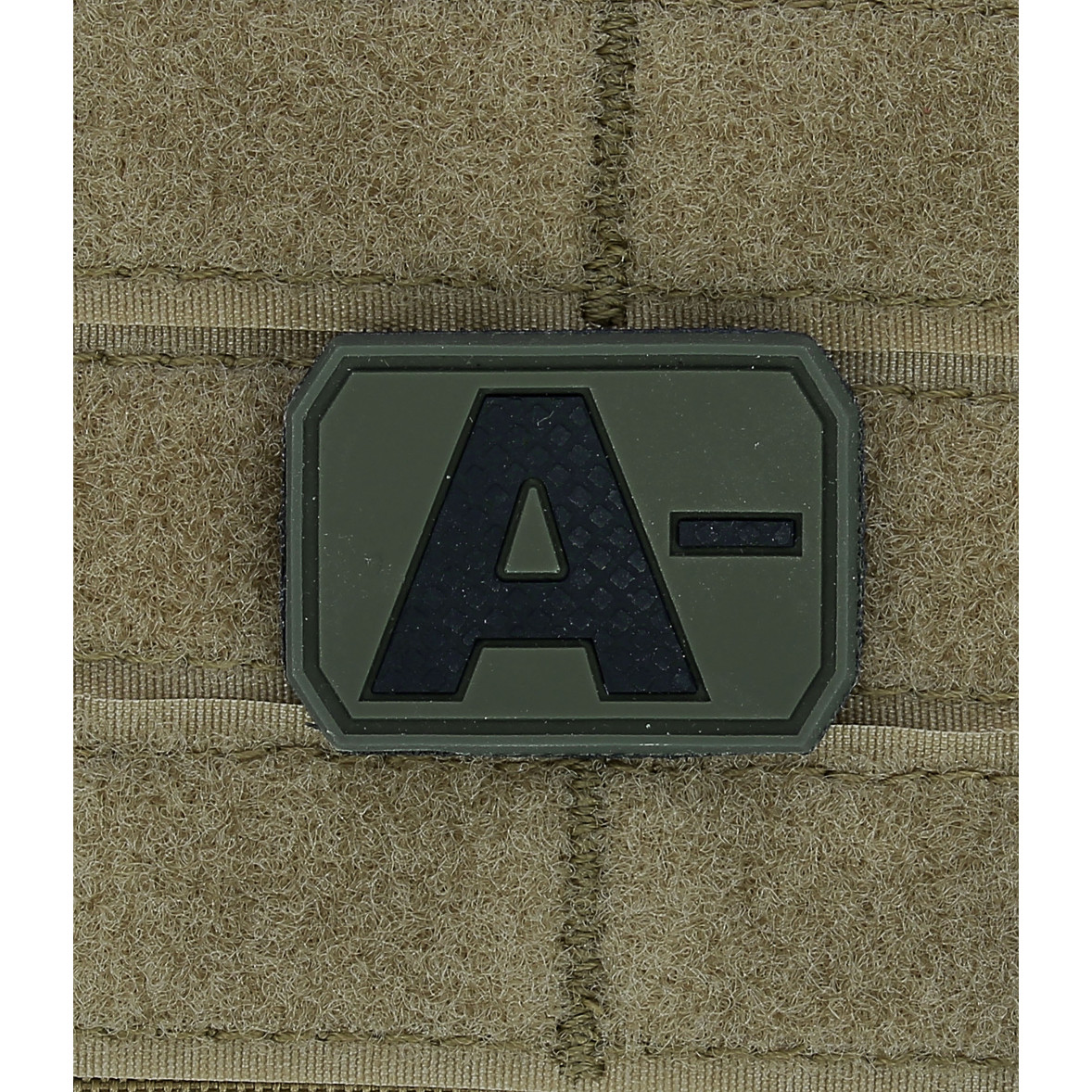 Olive green A- blood type patch by Kombat Tactical
