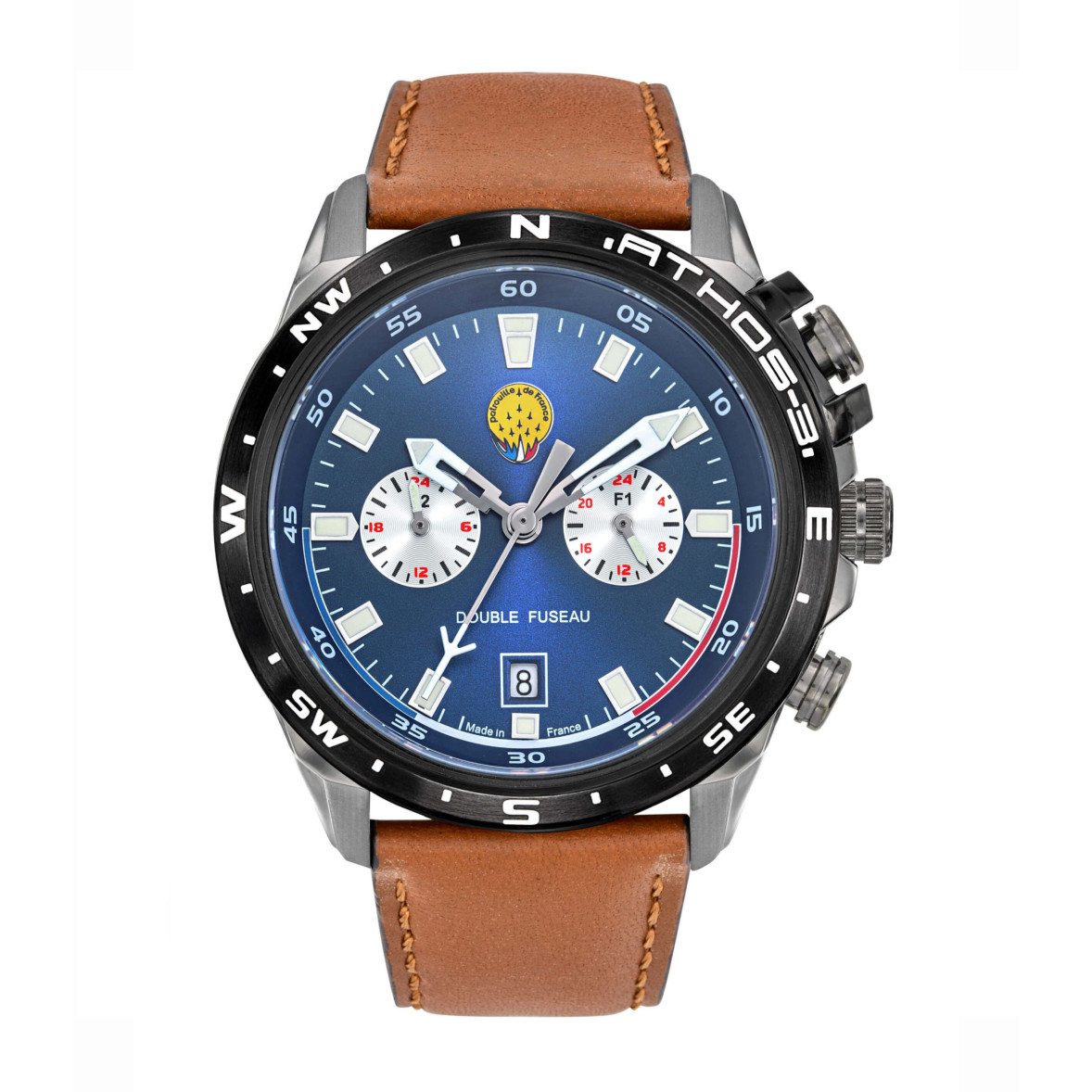 ATHOS 3 watch with leather strap - Patrouille de France
