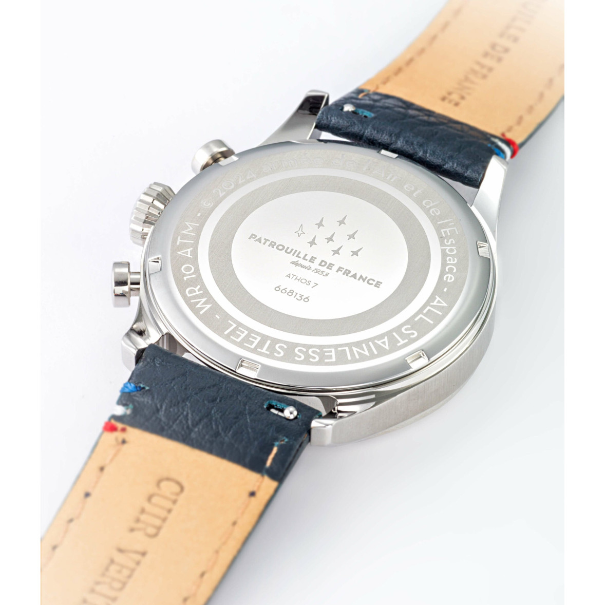 ATHOS 7 watch with blue leather strap - Patrouille de France