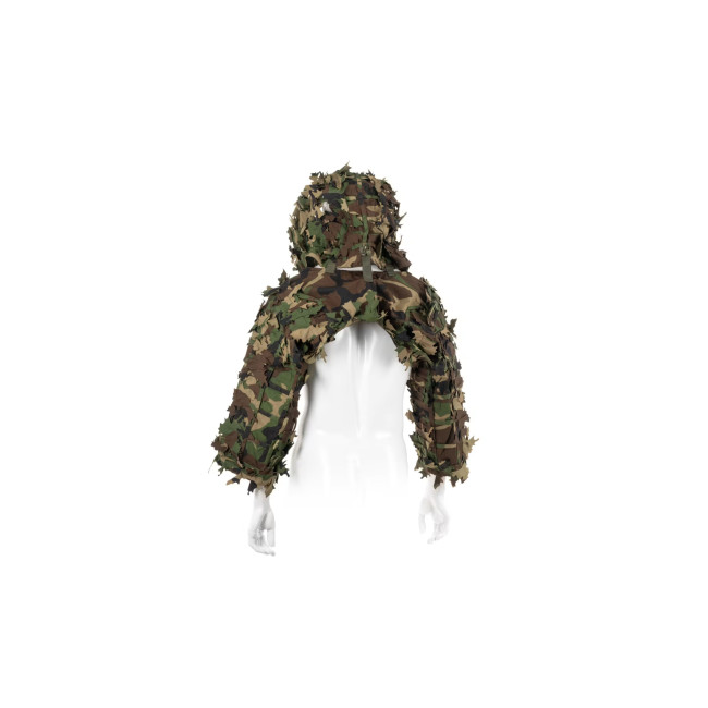 Bolero ghillie sniper em folha Woodland - Invader Gear