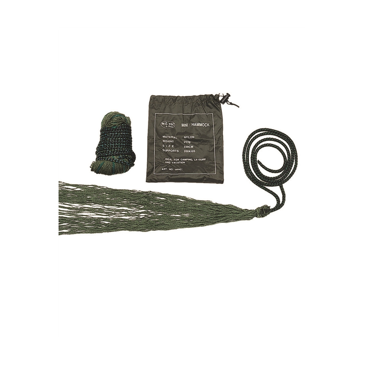 Mini hamac avec pochette de transport - Vert Olive - Mil-Tec