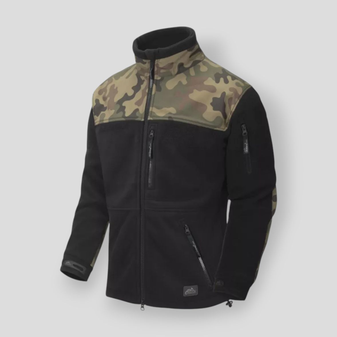 polish infantry jacket - fleece - black/pl woodland - helikon