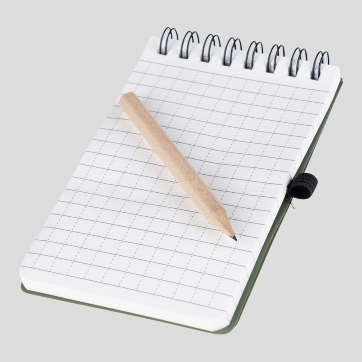Libreta waterproof con lápiz 13x7,5cm - Verde Oliva - Fosco Industries