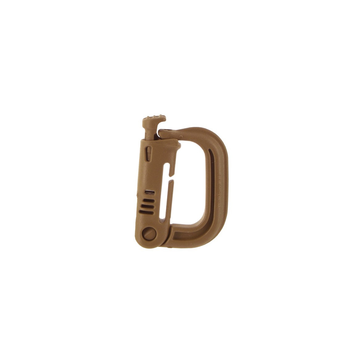 Mosquetón Grimloc ligero y silencioso color coyote - ITW NEXUS