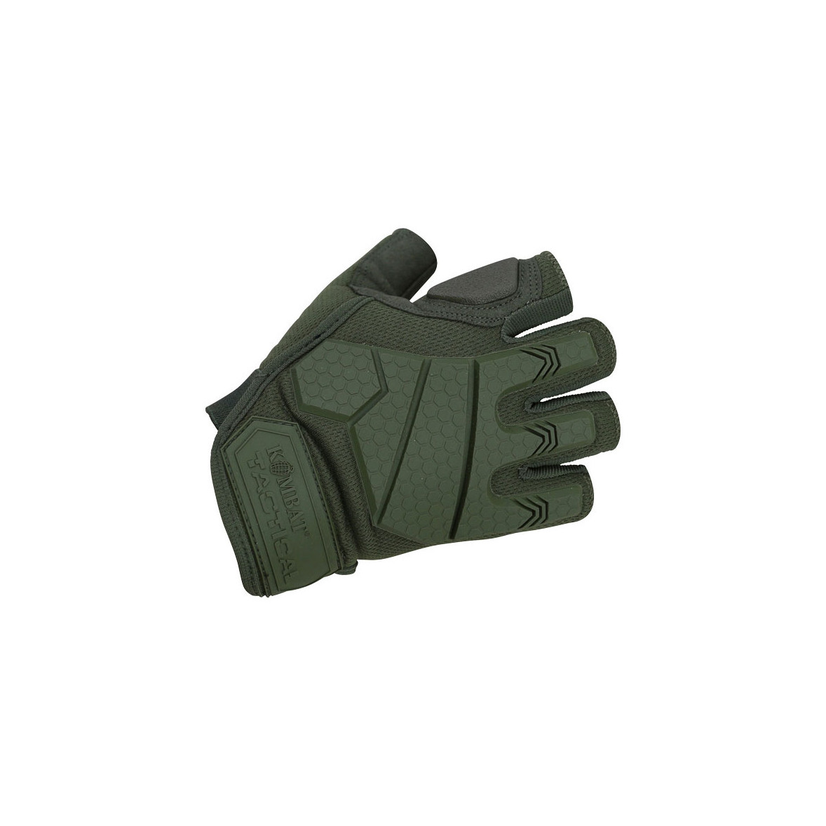 Alpha Tactical Fingerless Gloves Olive Green - Kombat Tactical
