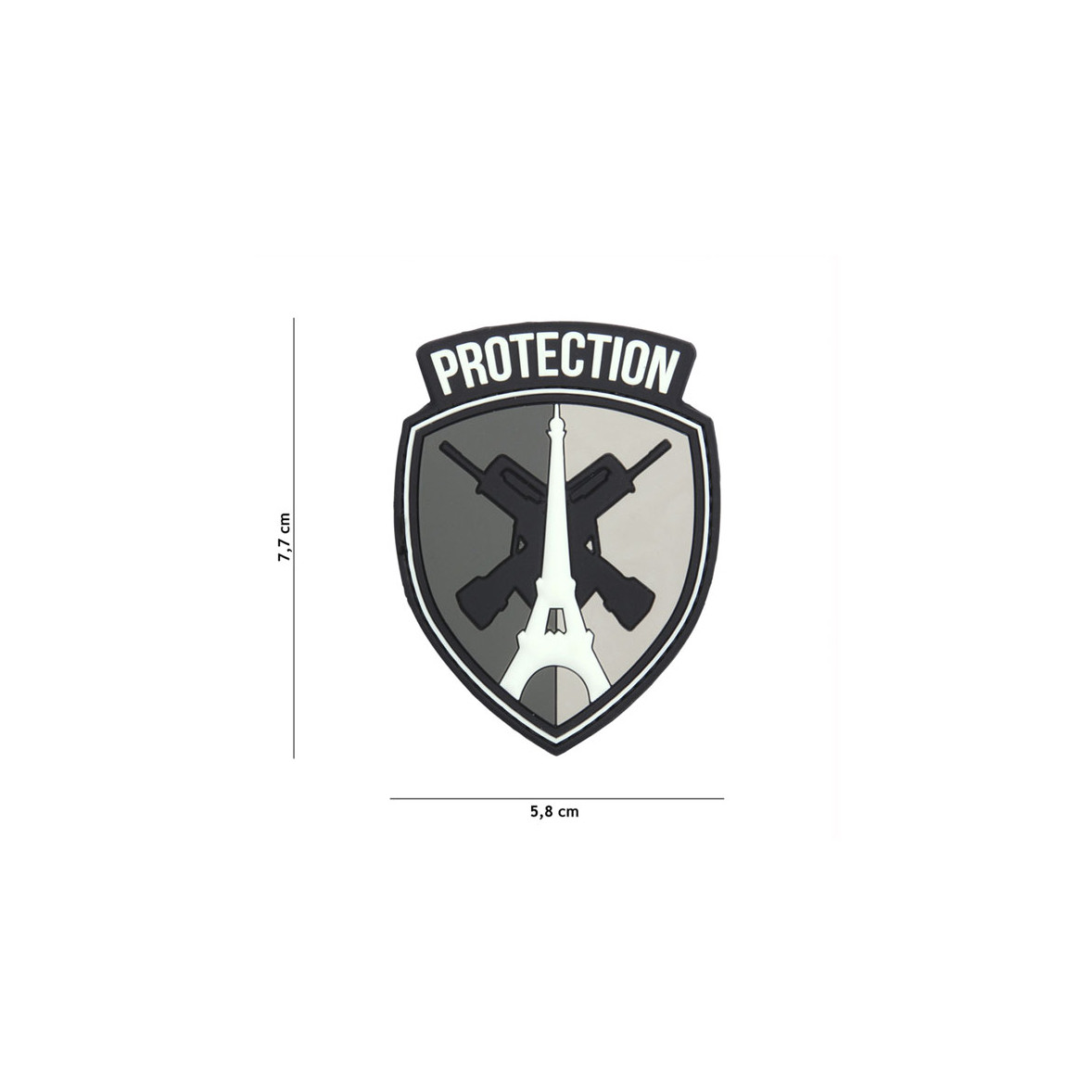 Gray PVC protection badge patch - 101 Inc