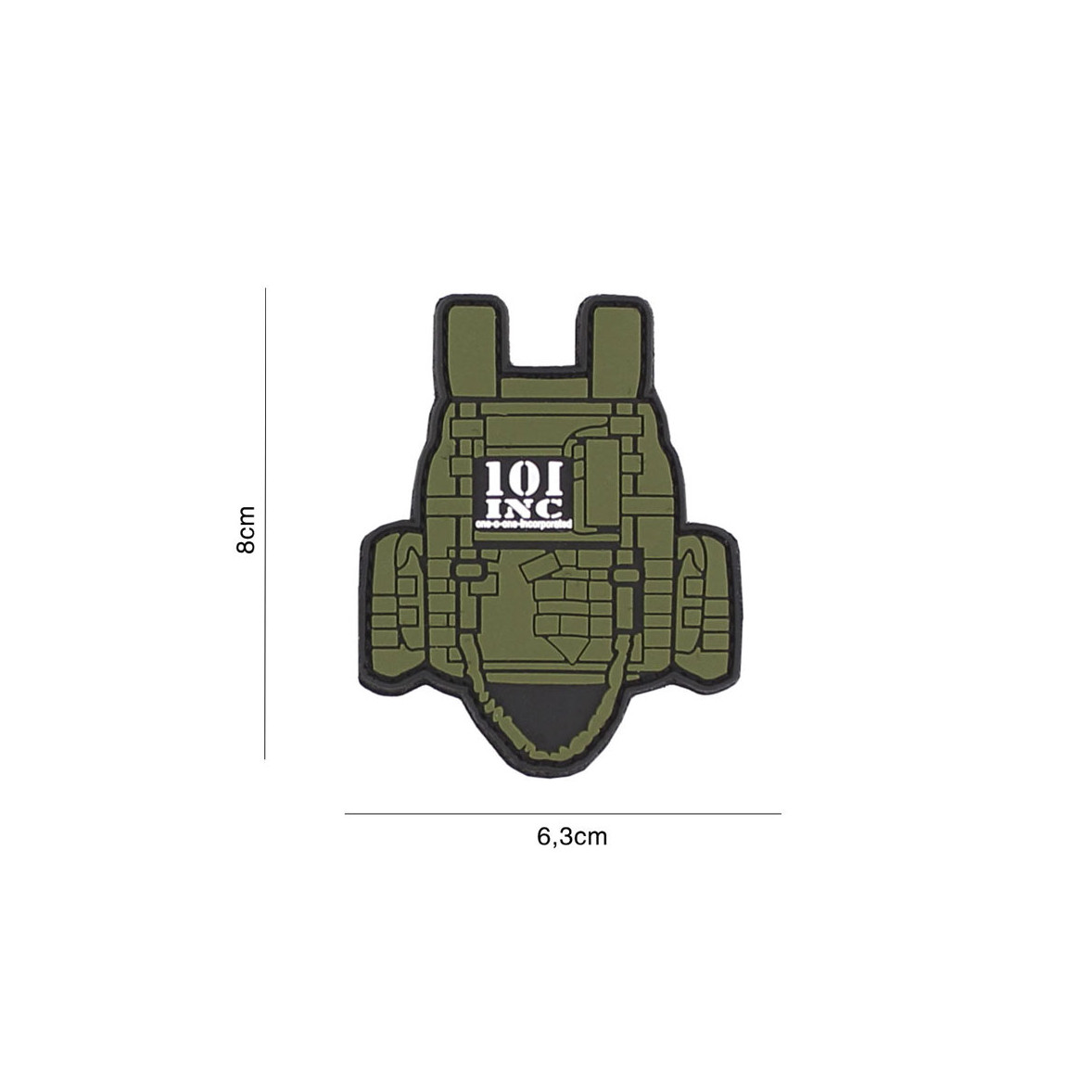 Green tactical vest PVC patch - 101 Inc