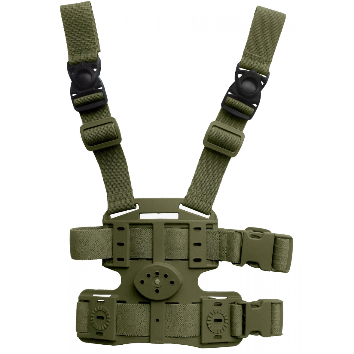 Double strap thigh plate OD Green color by Vega Holster