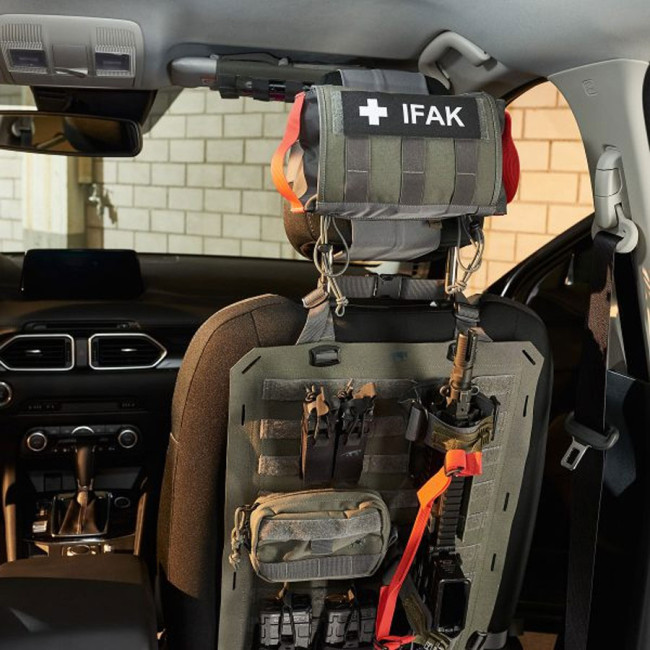 TT gray IFAK pouch for vehicle headrest - Tasmanian Tiger