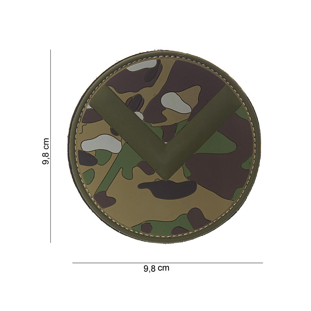 3D PVC Spartan shield patch in multi-camouflage from 101 Inc brand