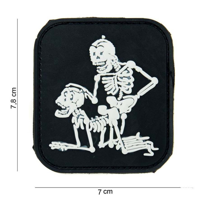 Parche 3D en PVC "Two Skeletons" negro - 101 Inc