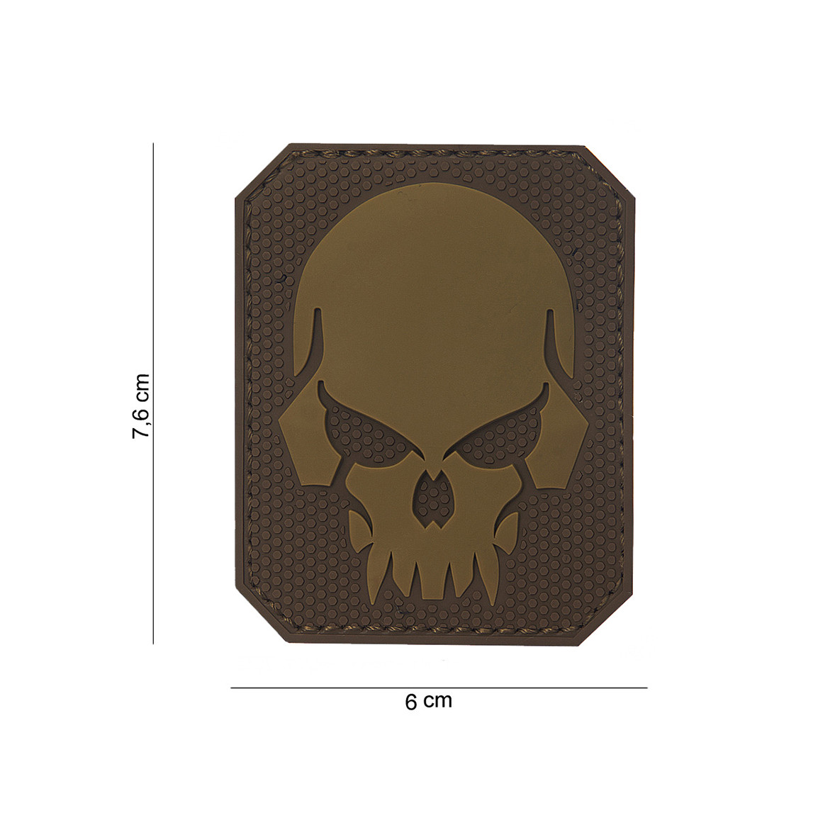 Brown 3D PVC Pirate Skull Patch - 101 Inc