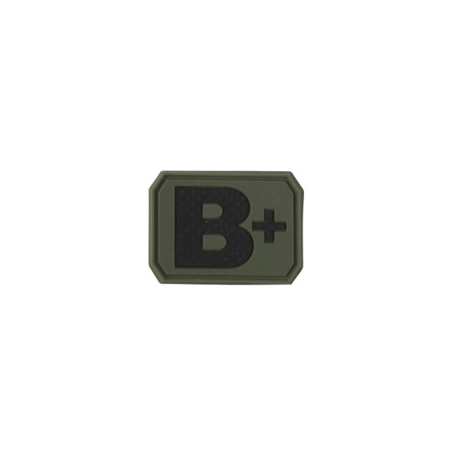 Olive green B+ blood type patch by Kombat Tactical