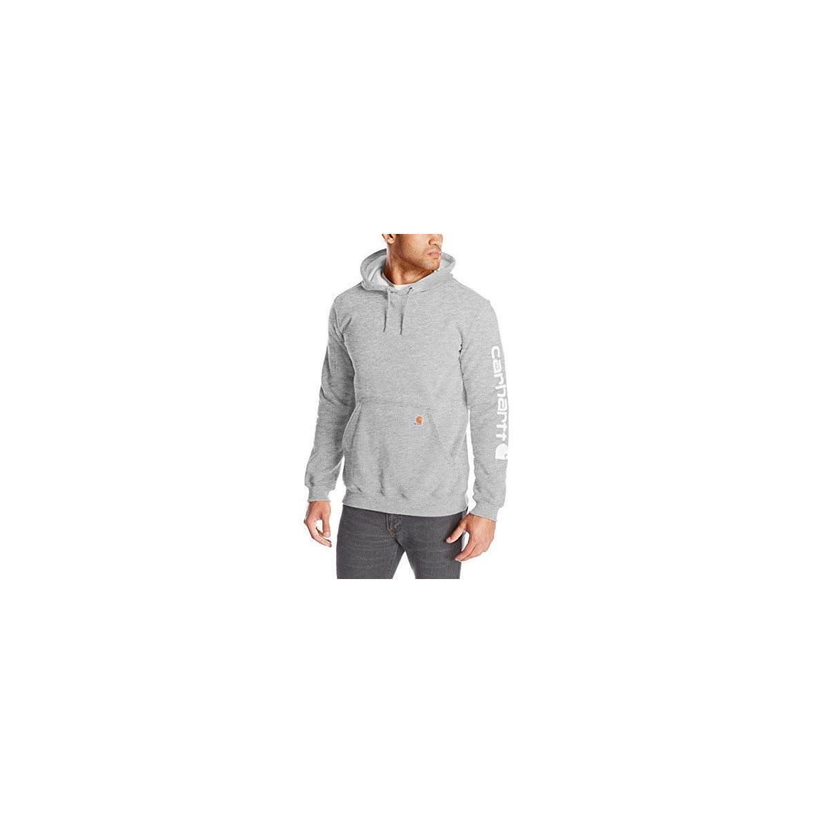 Midweight Sleeve Logo Hooded Sweatshirt K288 Heather Grey - Carhartt