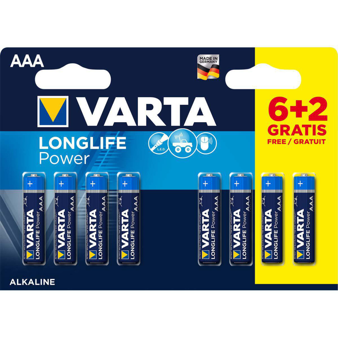 Pack de 8 pilas AAA High Energy - Varta - vetsecurite.com