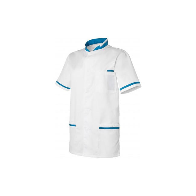 MEN'S TUNIC ANGE WHITE/HOSPITAL BLUE - HASSON