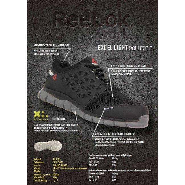 REEBOK IB1031S1P Black Safety Shoe