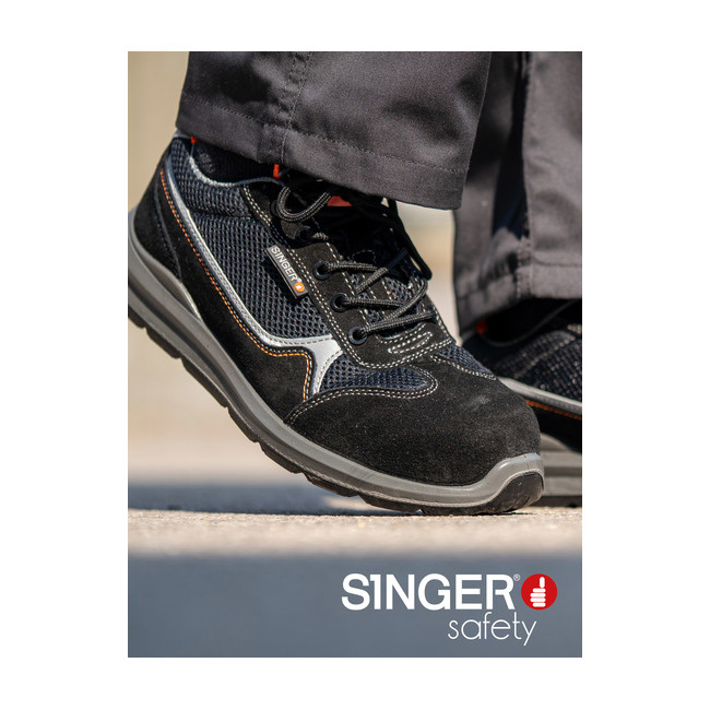 Zapatillas de seguridad Genes S1P Negro/Naranja - Singer Safety