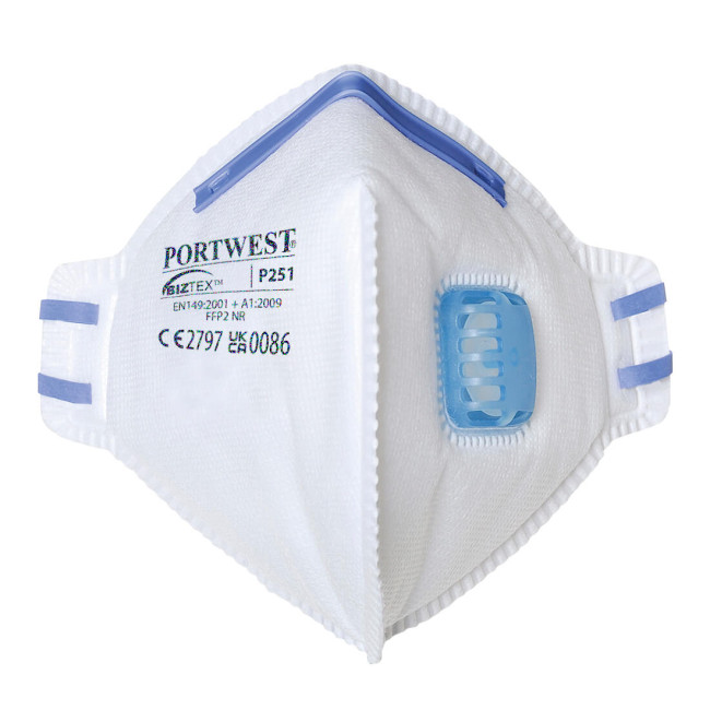 Masque pliable FFP2 avec valve blanc - Portwest