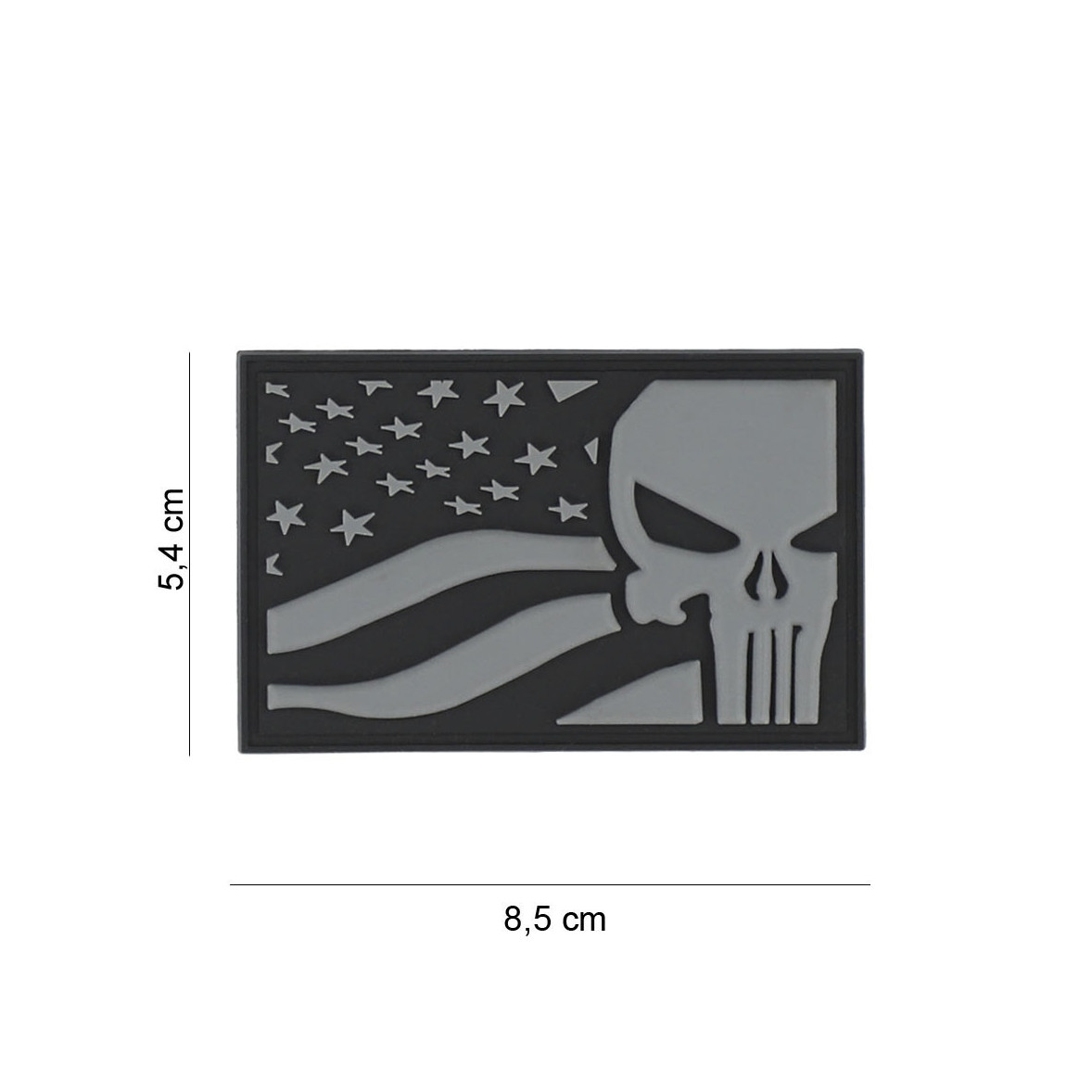 Patch 3D PVC Punisher USa flag grey marque 101 Inc