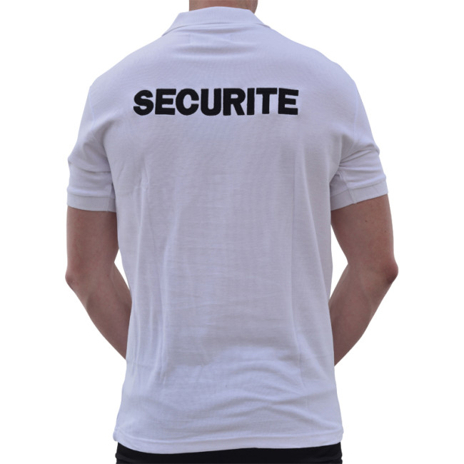 Polo shirts with SECURITY marking on front and back