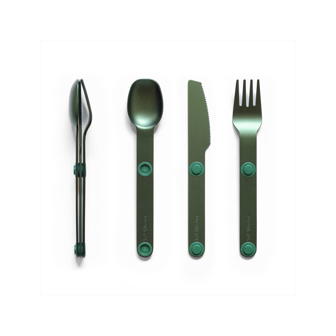 GREEN MAGNETIC INDIVIDUAL CUTLERY SET - FULL WINDSOR