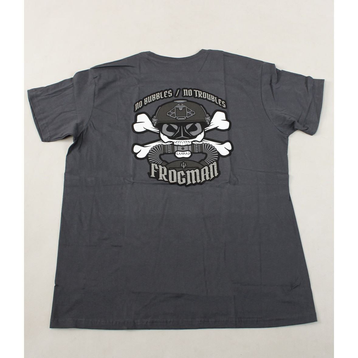 Frogman no bubble / no troubles gray T-shirt - Flashbang